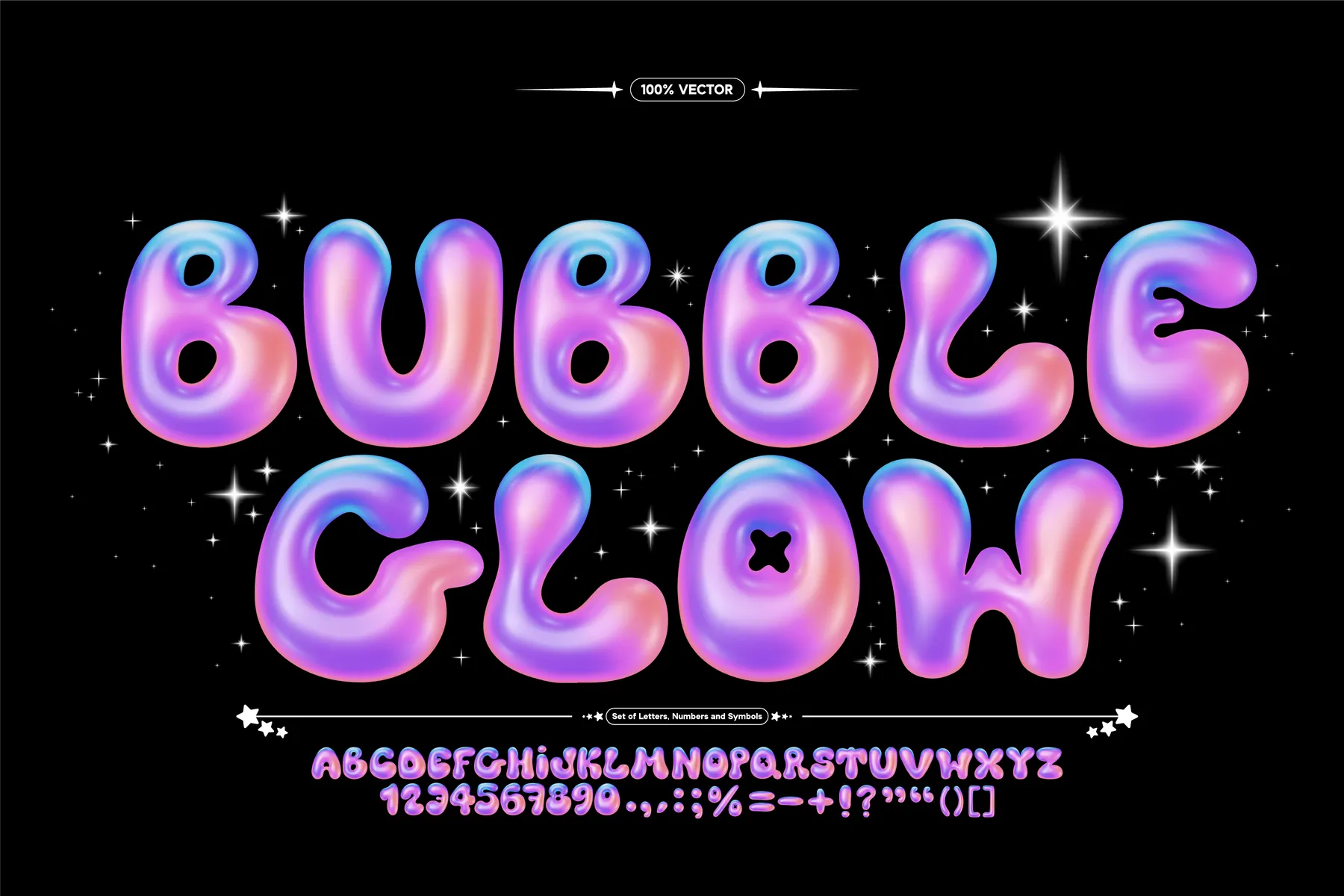 GRADIENT 3D BUBBLE FONT VECTOR by BonkiStudio | Smotrów Related