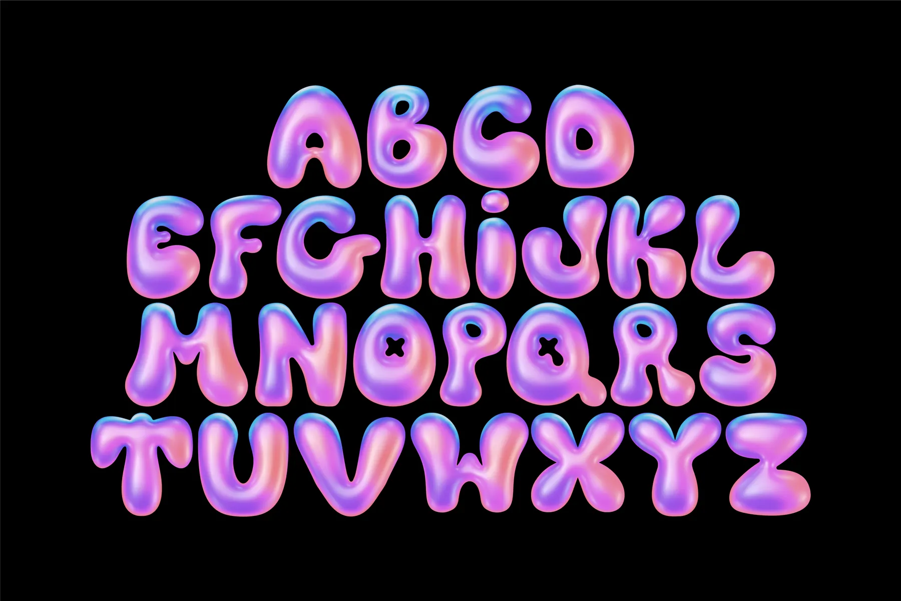 GRADIENT 3D BUBBLE FONT VECTOR by BonkiStudio | Smotrów Related